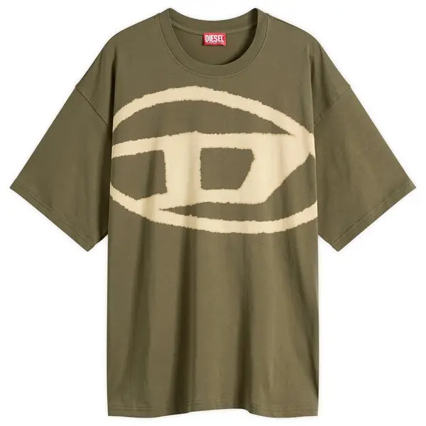 DIESEL Bleach Logo T-shirt - Green