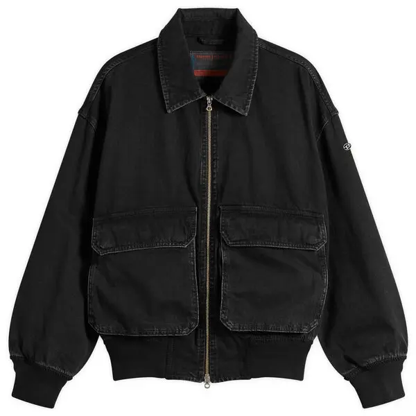 DIESEL Kurz Denim Bomber Jacket - Black
