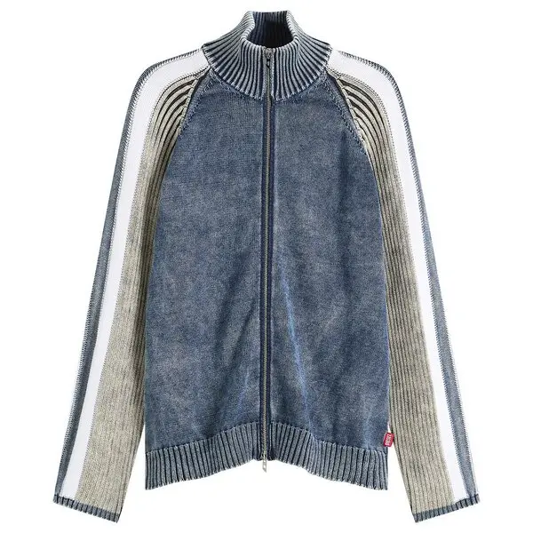 DIESEL Indigo Knit Zip Cardigan