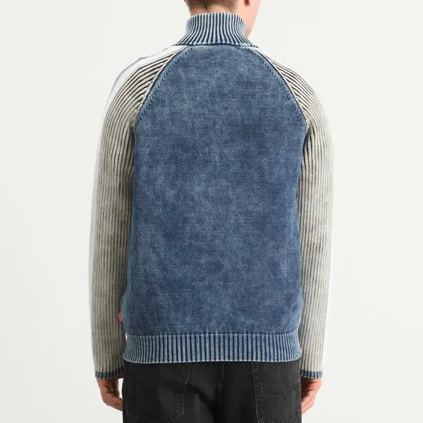 DIESEL Indigo Knit Zip Cardigan