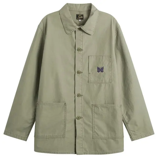 Needles Reversed Sateen Coverall Jacket - Olive