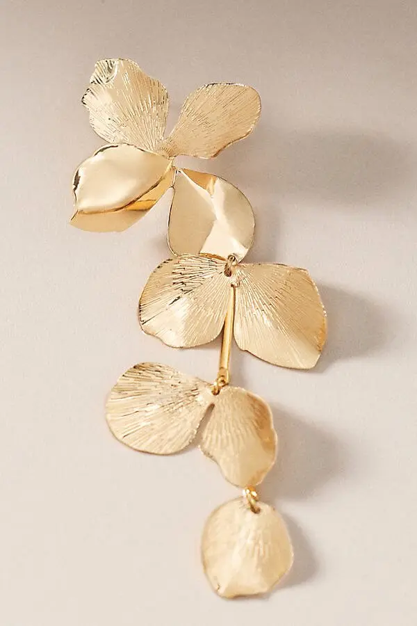 Shashi Ruellia Floral Drop Earrings - Gold