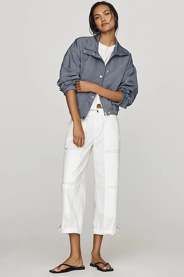 PILCRO Cohen Nylon Bomber Jacket - Folkstone Gray