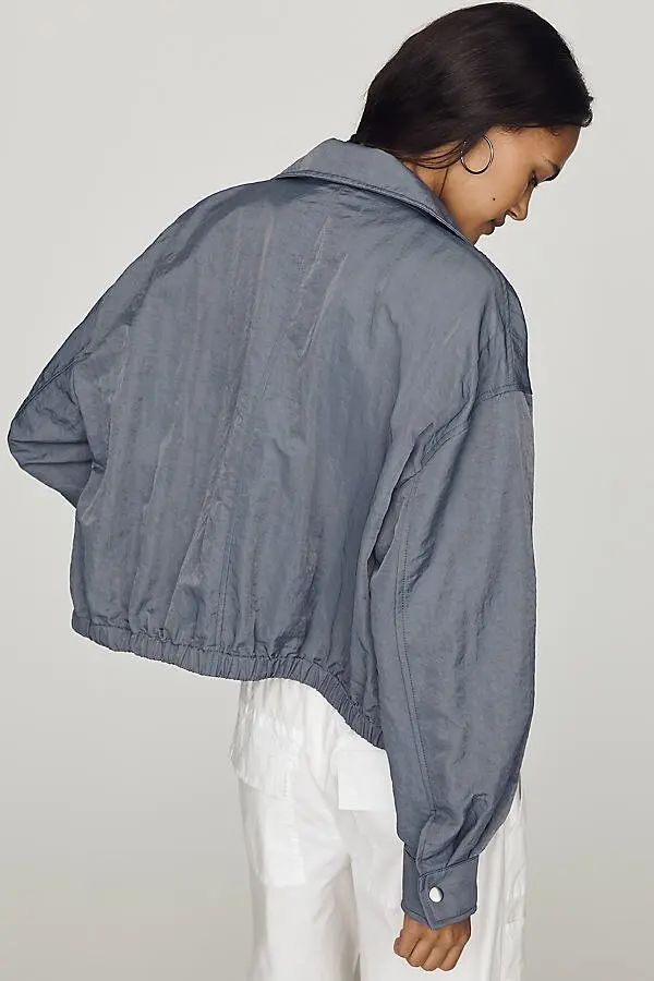 PILCRO Cohen Nylon Bomber Jacket - Folkstone Gray