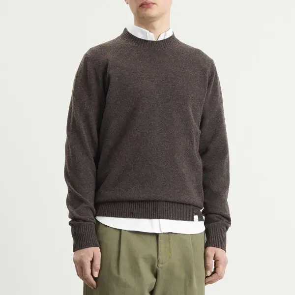 Norse Projects Standard Merino Lambswool Jumper - Heathland Brown