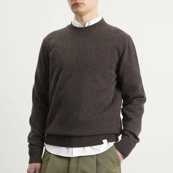 Norse Projects Standard Merino Lambswool Jumper - Heathland Brown
