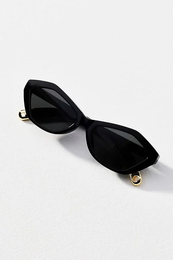I-SEA Geometric Cat-eye Sunglasses - Black