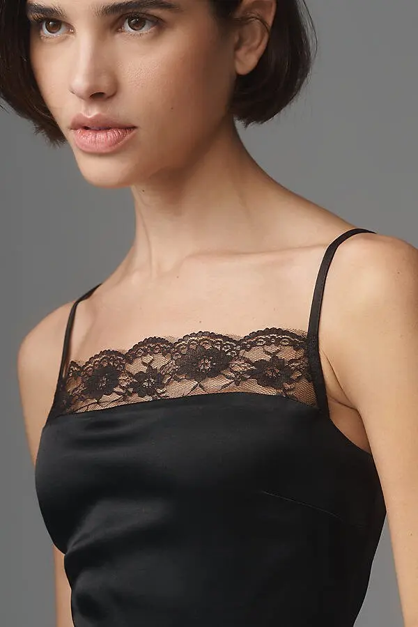 Anthropologie Square-neck Lace Mini Dress