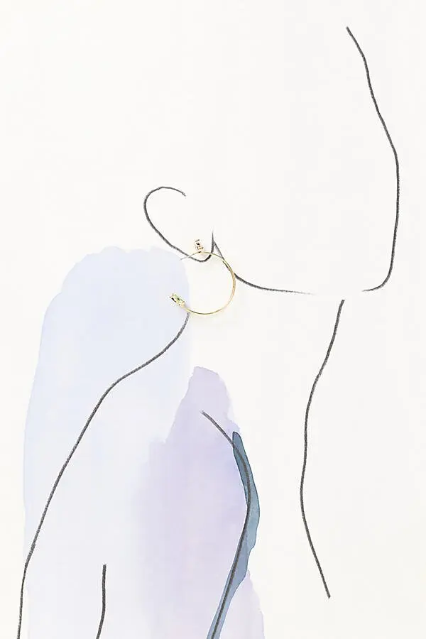 Anthropologie Trinity Crystal Hoop Earrings - Clear/green