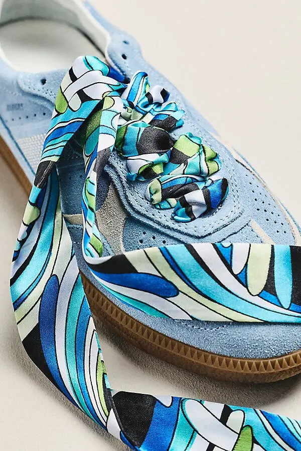 Anthropologie Patterned Shoe Laces - Blue Pattern