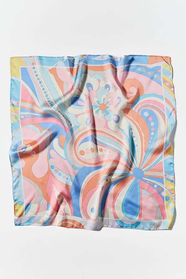 CELANDINE Patterned Hair Scarves Set Of 2 - Light Blue
