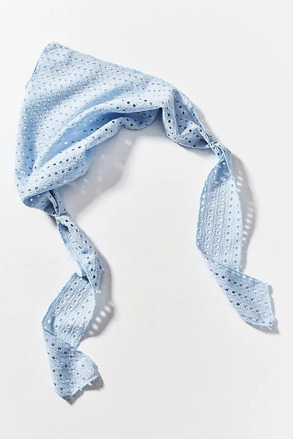 Anthropologie Eyelet Hair Scarf - Blue