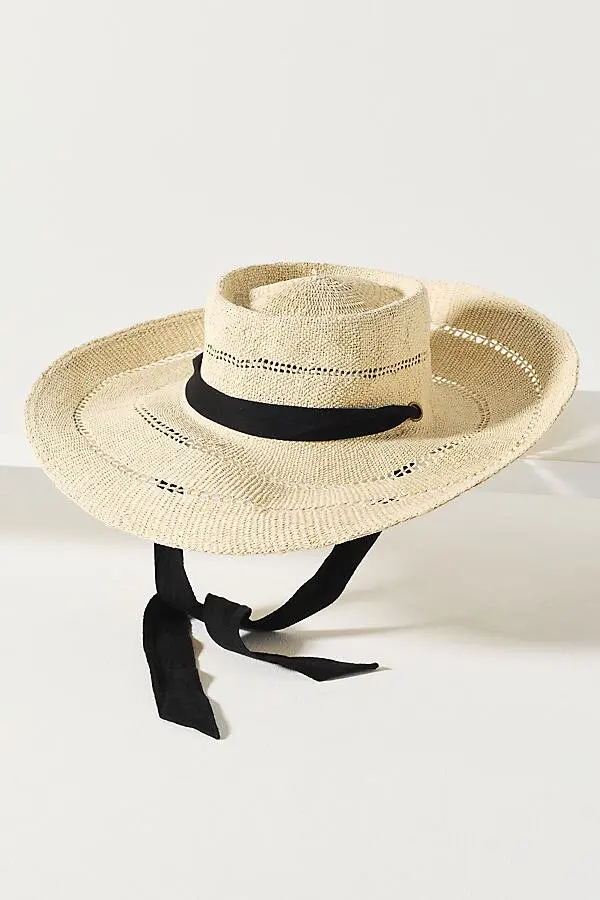 Lack Of Color Paloma Lattice Boater Hat - Cream