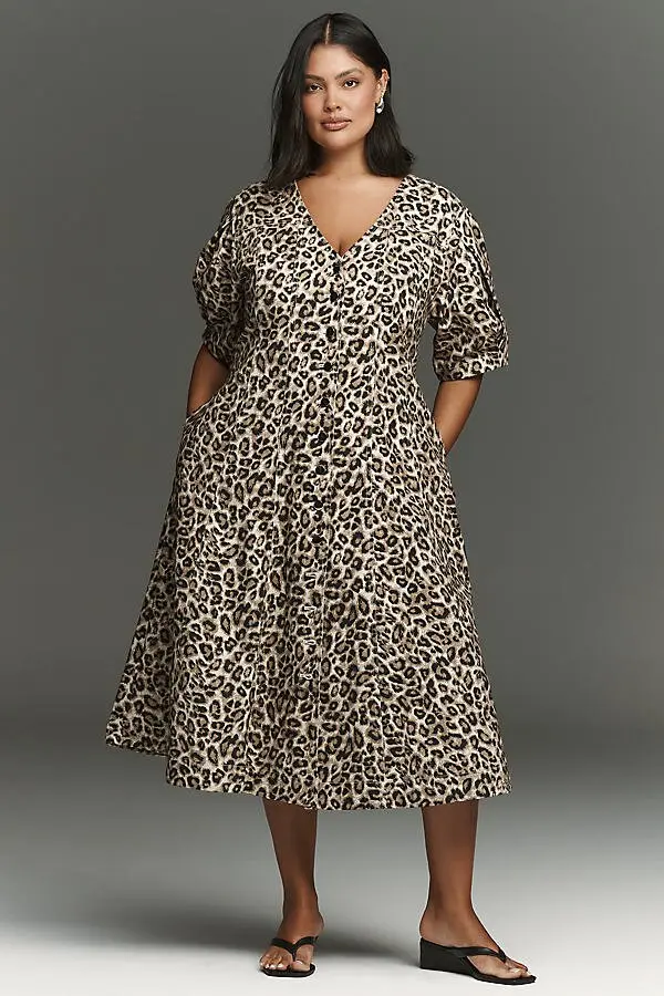 AROSE STUDIO Cotton Jessame Midi Shirt Dress