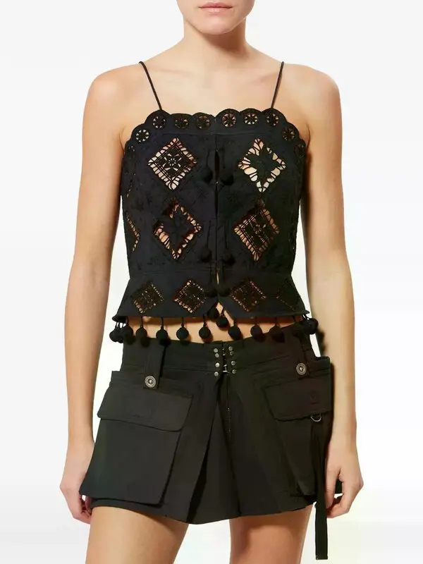 Isabel Marant Étoile Nelssy Broderie Anglaise Top - Black