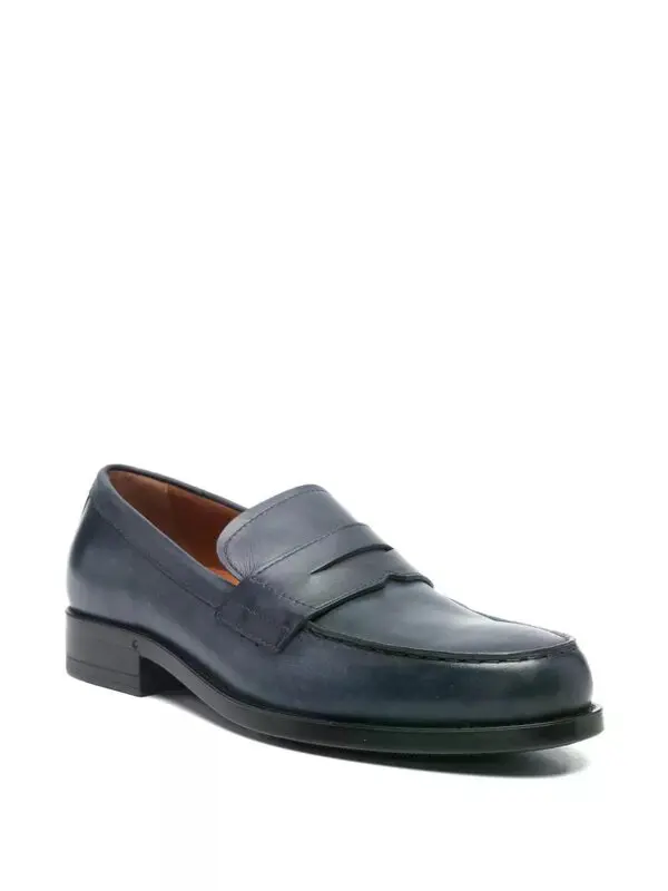 NEROGIARDINI Penny Leather Loafers - Blue