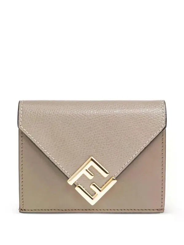 Fendi Ff Diamonds Leather Wallet - Neutrals