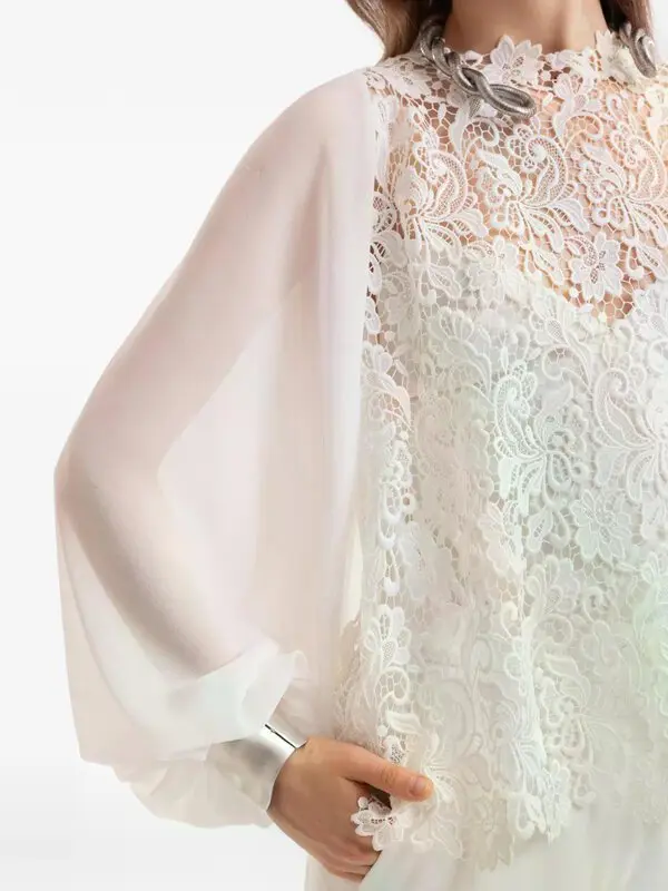 GEMY MAALOUF Guipure Long-sleeve Top