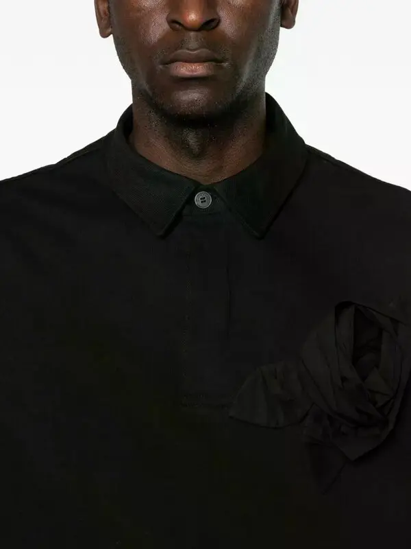 Simone Rocha Flower-appliqué Polo Shirt