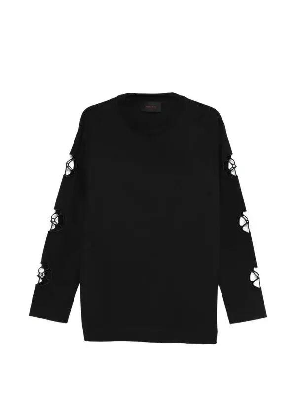 Simone Rocha Cut-out Long-sleeve T-shirt - Black