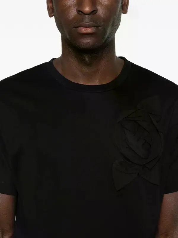 Simone Rocha Flower-appliqué T-shirt - Black