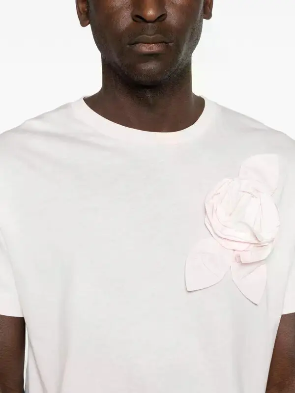Simone Rocha Flower-appliqué T-shirt - Pink
