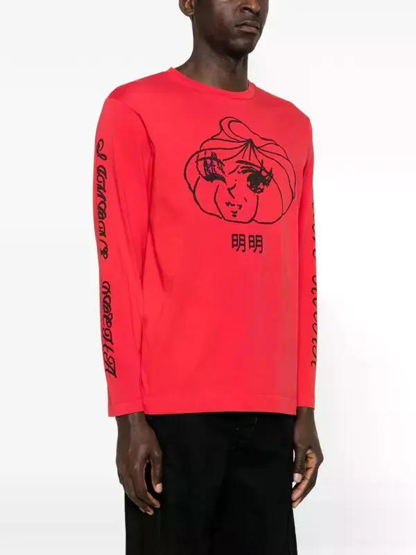 Simone Rocha Printed Long-sleeve T-shirt - Red