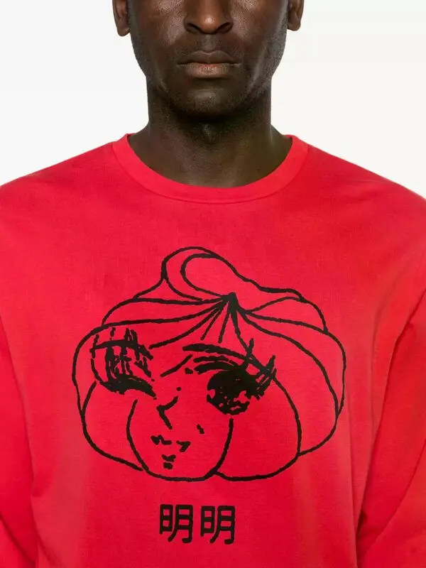 Simone Rocha Printed Long-sleeve T-shirt - Red