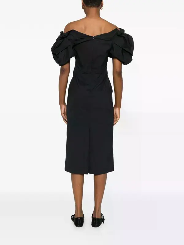 Liviana Conti Puffed-sleeve Midi Dress