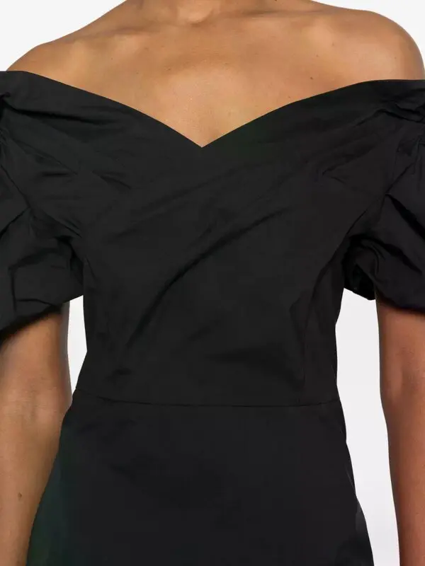 Liviana Conti Puffed-sleeve Midi Dress
