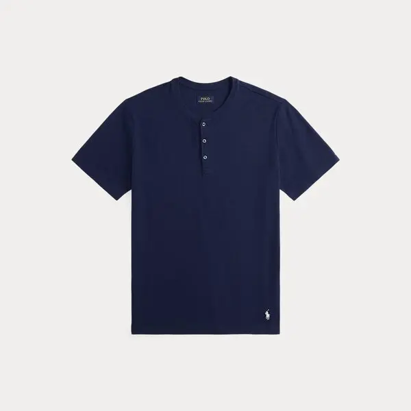 Ralph Lauren Featherweight Mesh Henley Sleep Shirt - Cruise Navy