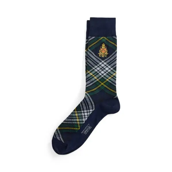 Ralph Lauren Crest Plaid Dress Socks