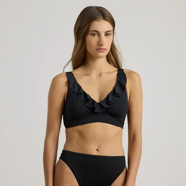 Ralph Lauren Curved Mid-rise Bikini Bottom - Black
