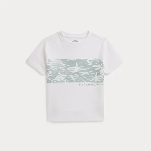 Ralph Lauren Shark-print Cotton Jersey Tee - White