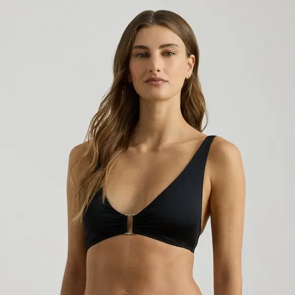 Ralph Lauren Ring-front Bikini Top - Black