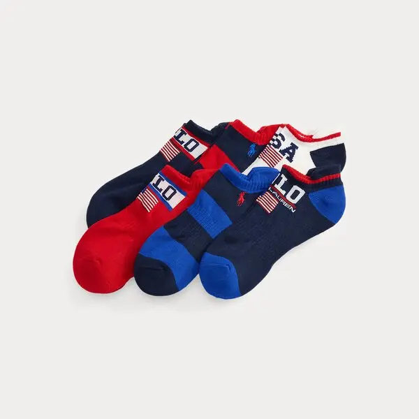 Ralph Lauren Flag Logo Low-cut Sock 6-pack - Navy-white Multi