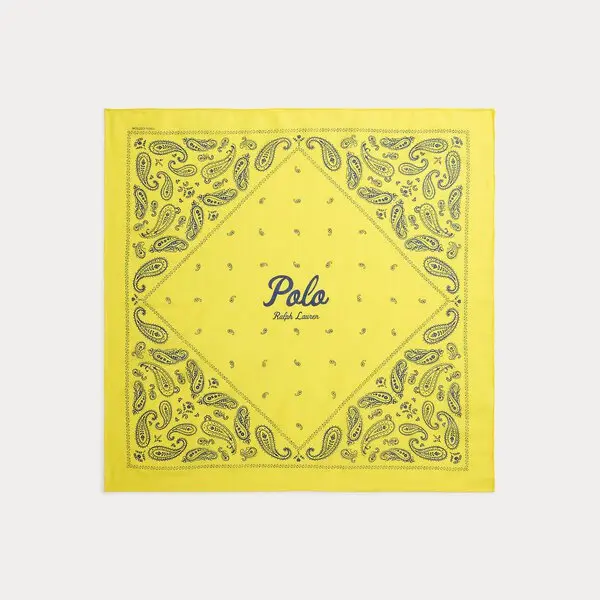 Ralph Lauren Logo Paisley Cotton Bandanna - Collegiate Yellow