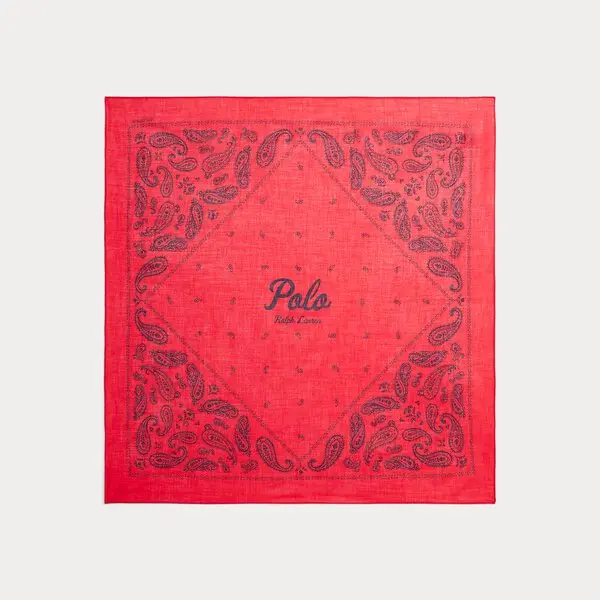Ralph Lauren Logo Paisley Cotton Bandanna - Rl 2000 Red