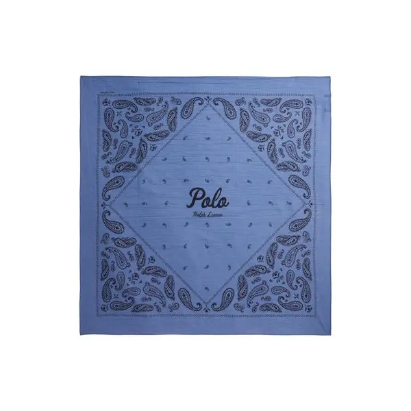 Ralph Lauren Logo Paisley Cotton Bandanna - Summer Blue