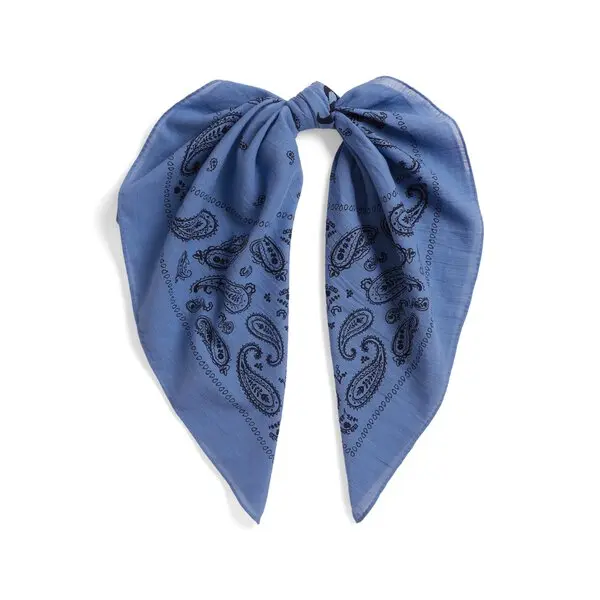 Ralph Lauren Logo Paisley Cotton Bandanna - Summer Blue