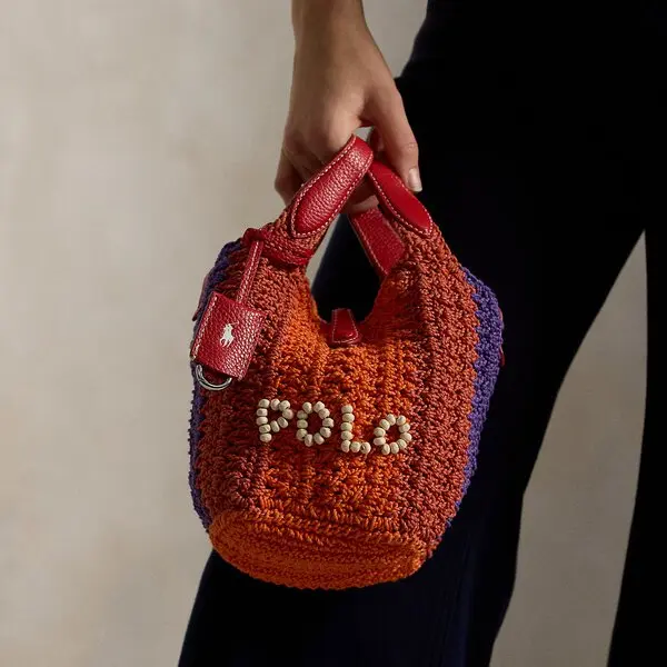 Ralph Lauren Polo Play Crochet Small Tote & Crossbody - Cherry Multi Polo