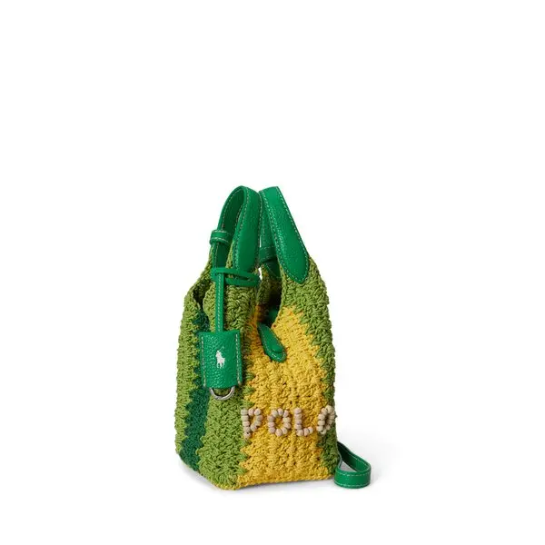 Ralph Lauren Polo Play Crochet Small Tote & Crossbody - Green Multi