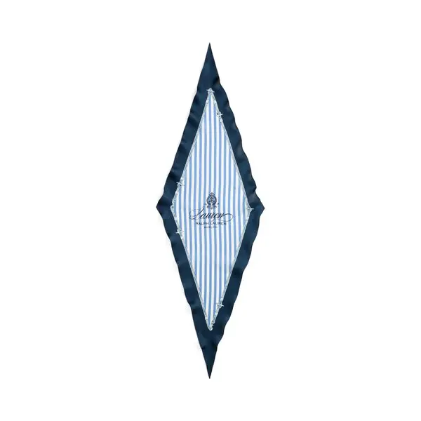 Ralph Lauren Striped Crest Silk Diamond Scarf