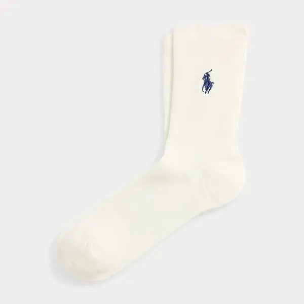 Ralph Lauren Cotton-blend Ribbed Crew Socks - Ivory