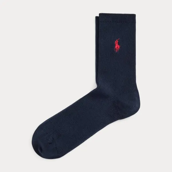 Ralph Lauren Cotton-blend Ribbed Crew Socks - Navy