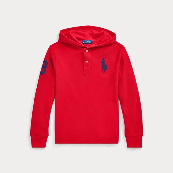 Ralph Lauren Big Pony Cotton Hooded Tee - Racing Red
