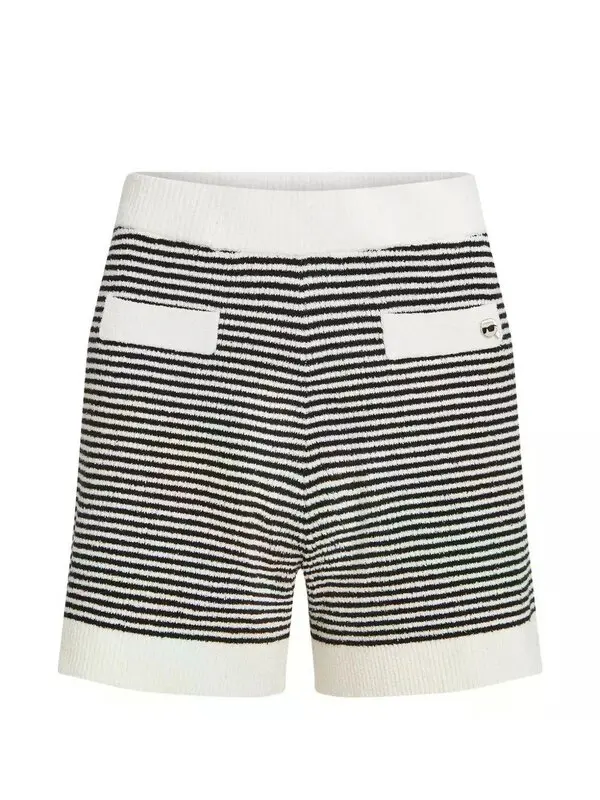 Karl Lagerfeld Striped Knit Shorts - White