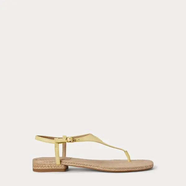Ralph Lauren Everley Iii Nappa Leather Sandal - Lemon Sorbet