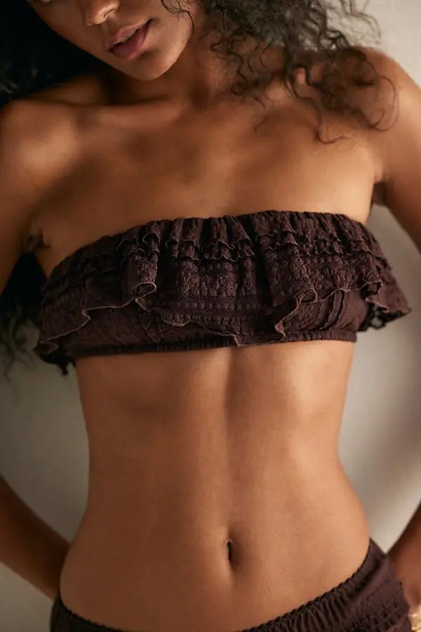 Free People Intimately Frilly Frill Bandeau - Painted Chocolate
