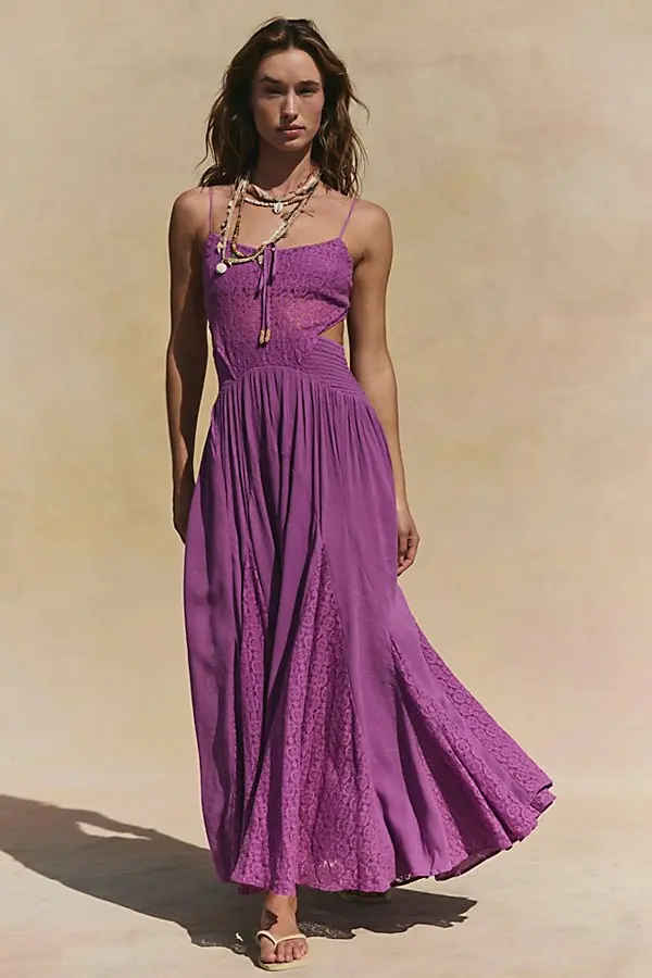 Free People Floral Frolic Maxi Dress - Radiant Orchid